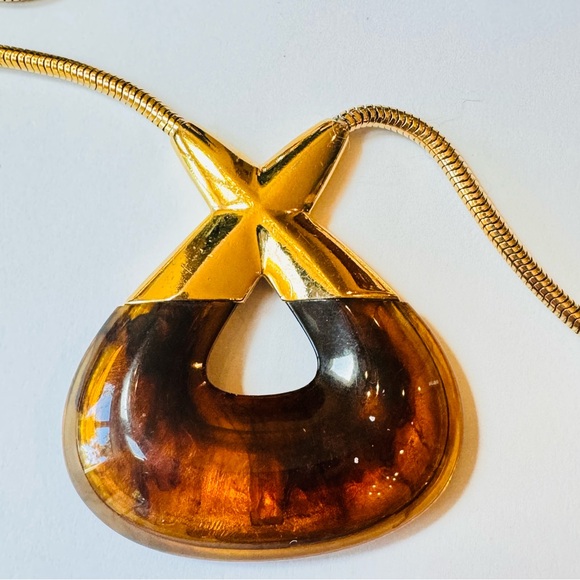 Givenchy | Jewelry | Givenchy 977 Necklace Resin Amber Tortoise Shell ...